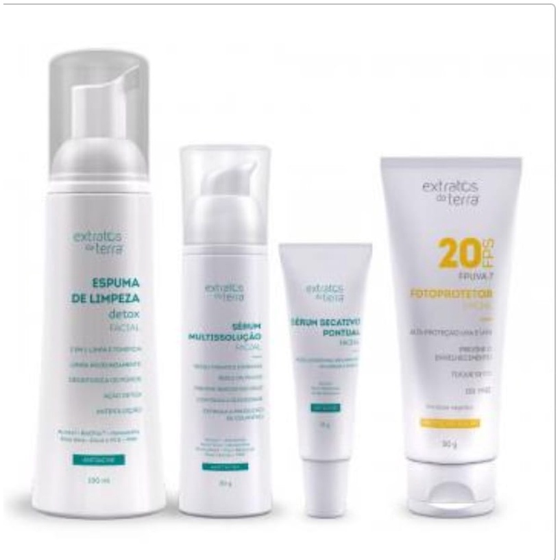 KIT ANTIACNE + PROTEÇÃO SOLAR-20FPS-Extratos da Terra | Shopee Brasil