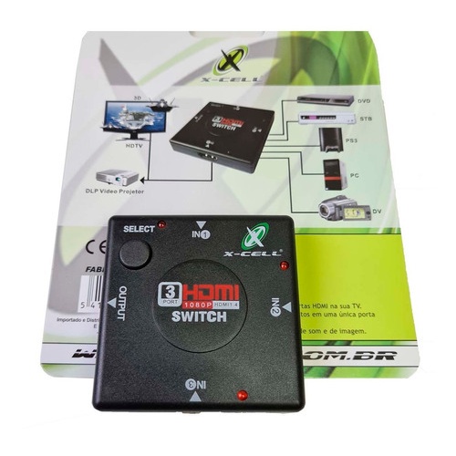 Chave Seletora Switch Hdmi 3x1 Phenom 1.4 - Escorrega o Preço