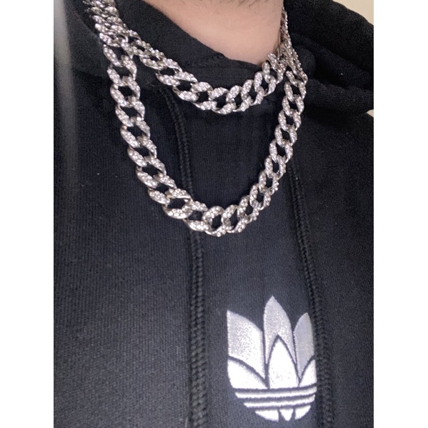 corrente ice cuban cravejada zicornia | Shopee Brasil