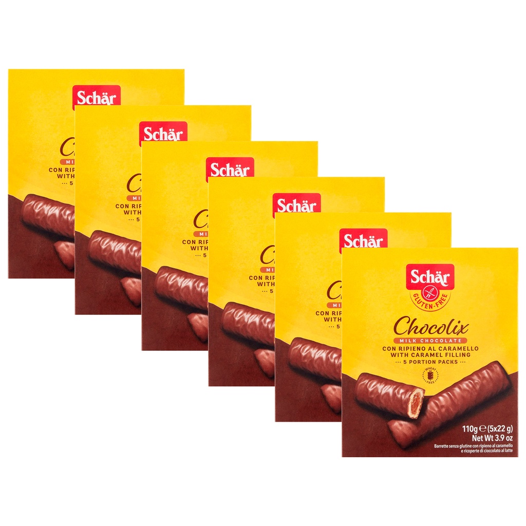 Kit 6 Biscoito Recheado Caramelo Chocolate Chocolix Schar | Shopee Brasil