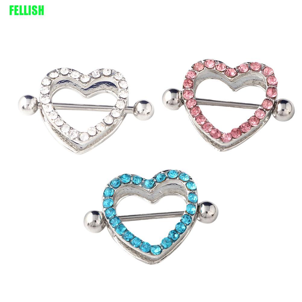 (Fel) 1pç / 1 Par Piercing De Mamilo Em Formato De Coração | Shopee Brasil