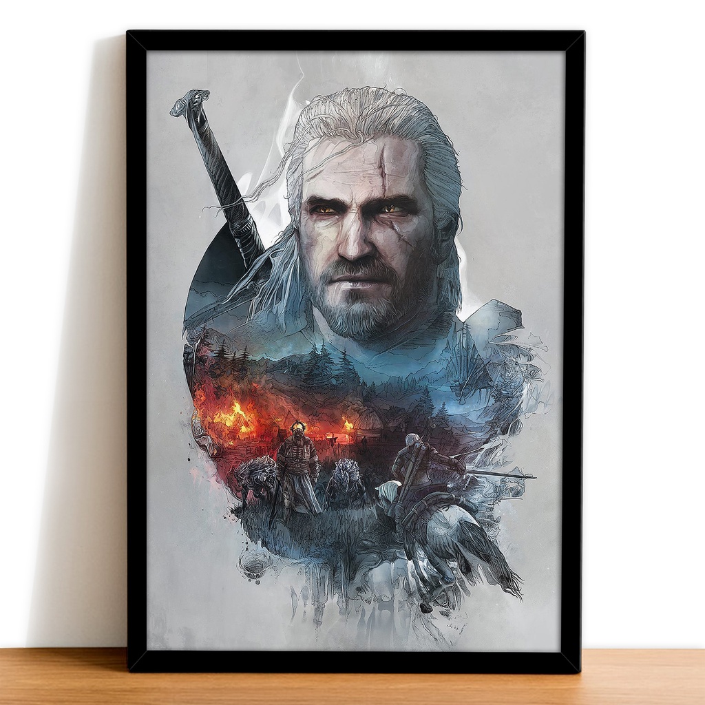 QUADRO GAME THE WITCHER 3 AXE A4 (24x33 cm - Com vidro) | Shopee Brasil