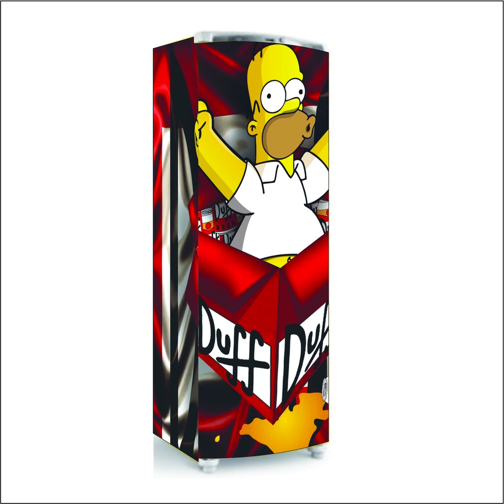 Adesivo envelopamento freezer e geladeira HOMMER SIMPSONS Duff Beer ...