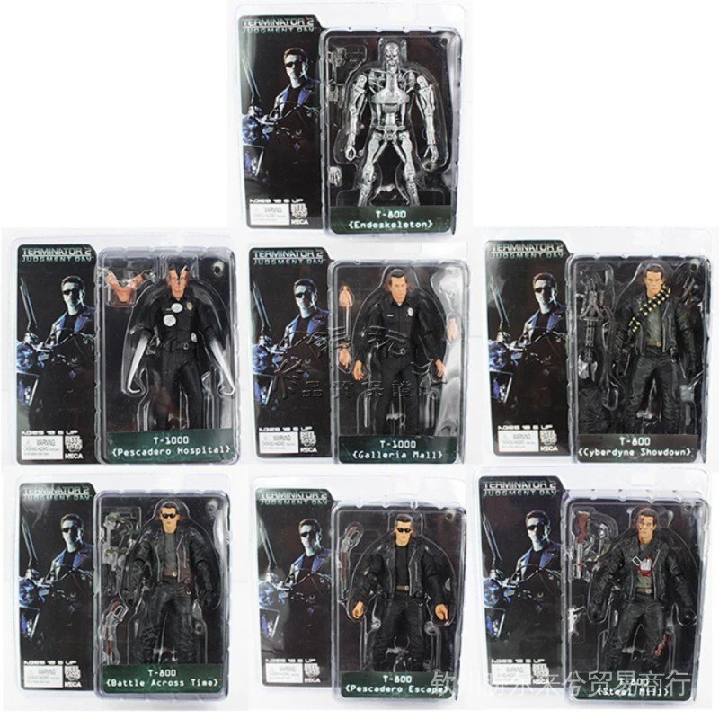 Terminador NECA T800 Schwarzinger Arnold Skeleton T1000 Polícia 23,3cm ...