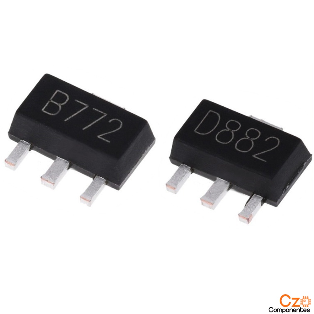 10 Peças Transistor B772 Pnp = 2sb772 + 10 Peças Transistor D882 Npn ...