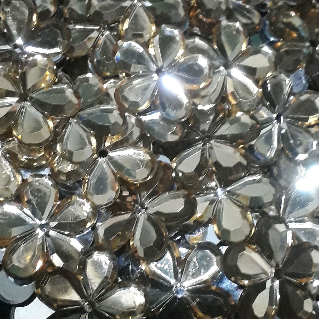 Chaton Flor 20mm Mel c Furo Passante 50 Unidades | Shopee Brasil