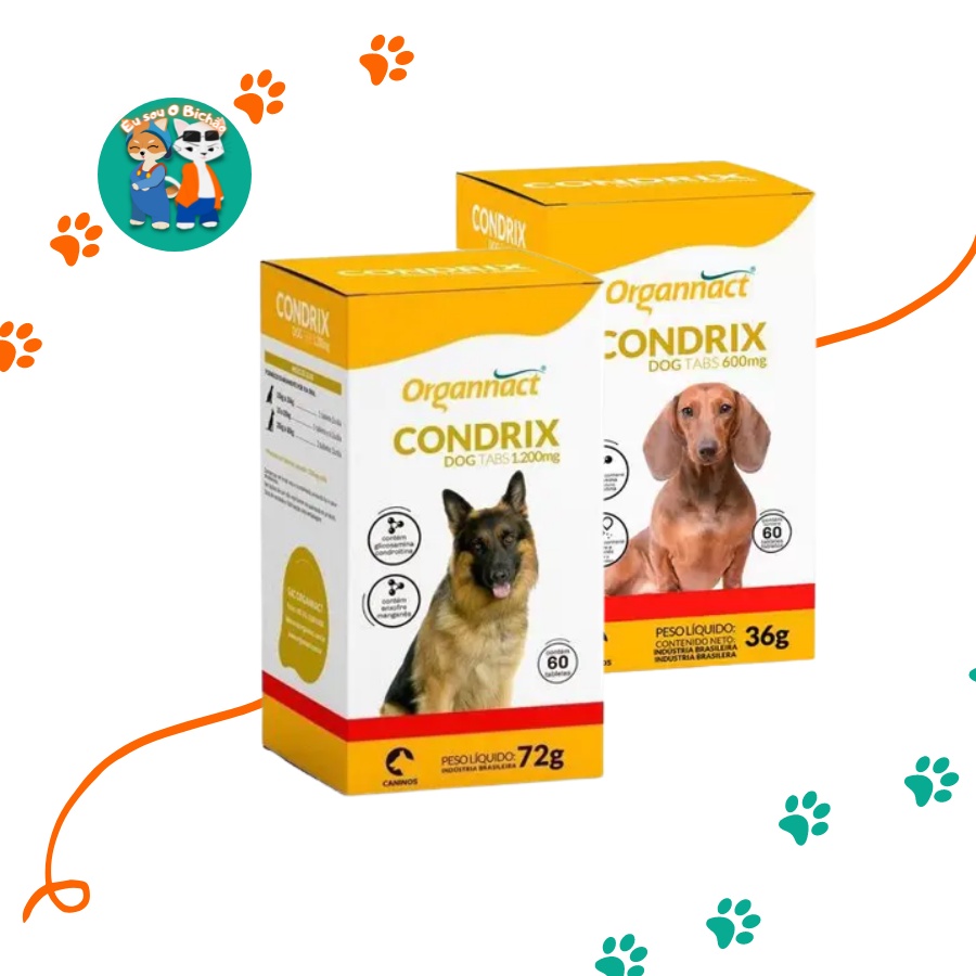 Condrix Dog Tabs Organnact - 600/1200mg Caixa com 60 Comprimidos ...