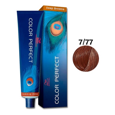 Wella Color Perfect 7-77 Louro Médio Marrom Intenso 60g | Shopee Brasil