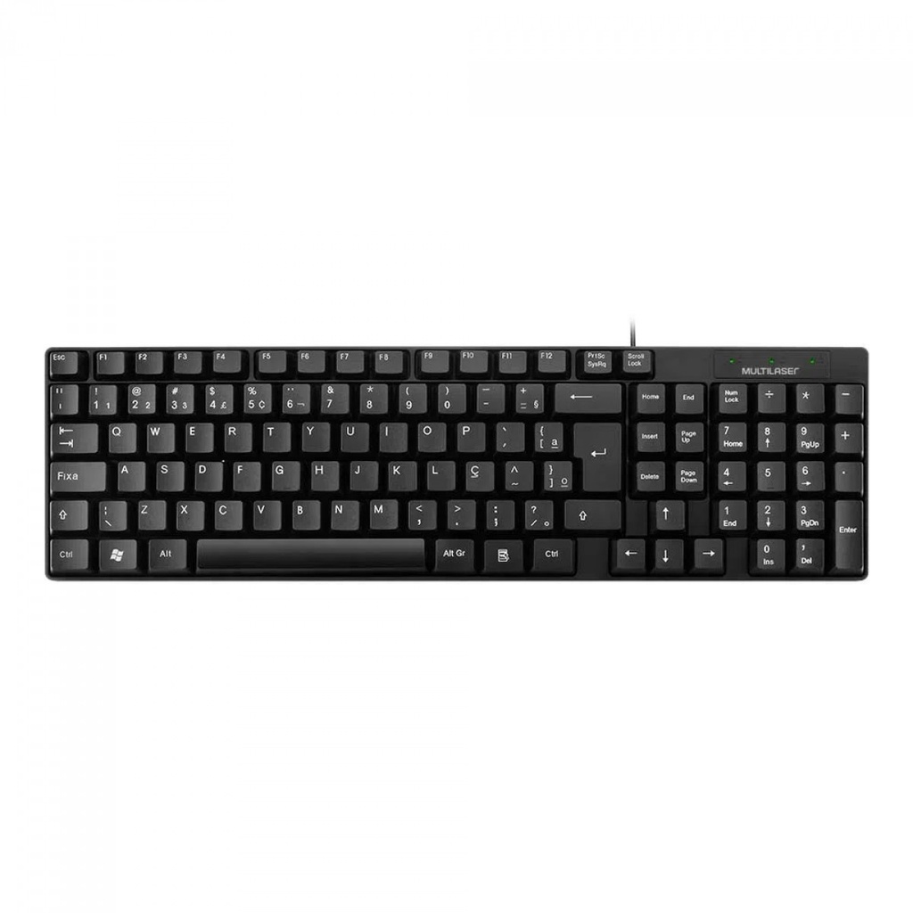 Teclado Multilaser Slim Laser, ABNT2, Black, TC193 | Shopee Brasil
