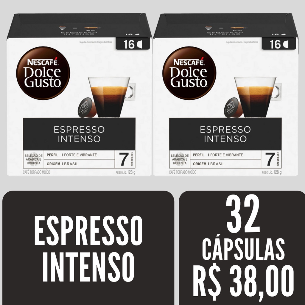 Capsulas Dolce Gusto Expresso Espresso Intenso 2 Caixa com 16 Capsulas ...