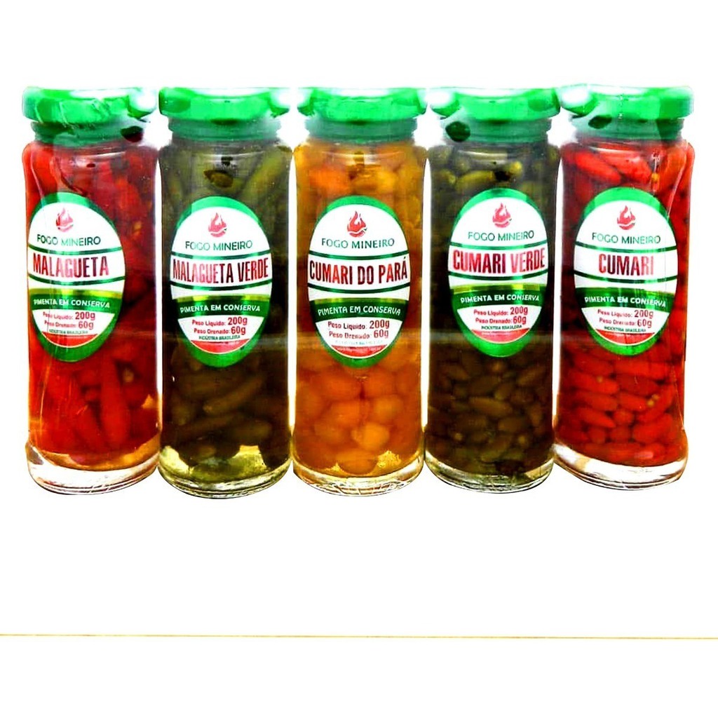 Pimenta Em Conserva Kit Com 5 Unidades 200g Fogo Mineiro. | Shopee Brasil