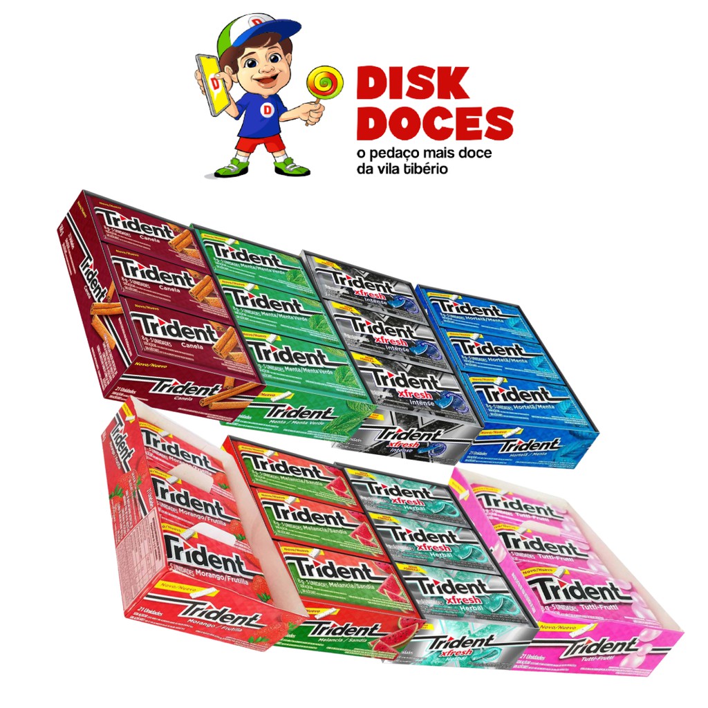 Chiclete Trident Sabores Display Com 21 Unidades Envio rapido | Shopee ...
