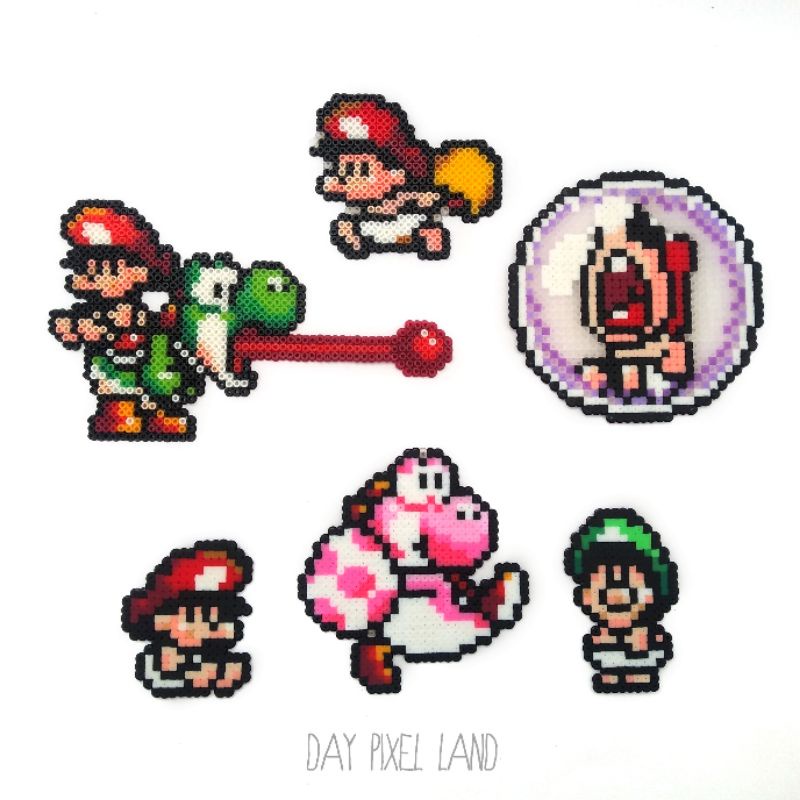 Yoshi Island - Baby Mario 💙 em Pixel Arte ( Acessórios e decoração ...