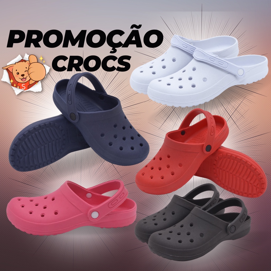 Sandalia Babuche Crocs Feminino e Masculino Adulto Várias Cores ...