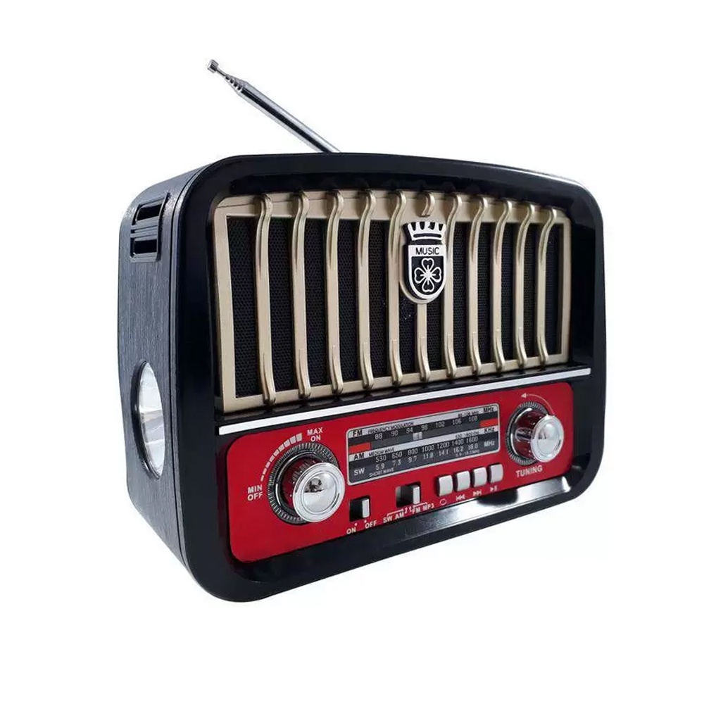 Radio Retro Vintage Bluetooth Am Fm Usb Sd Vermelho Listrado | Shopee ...