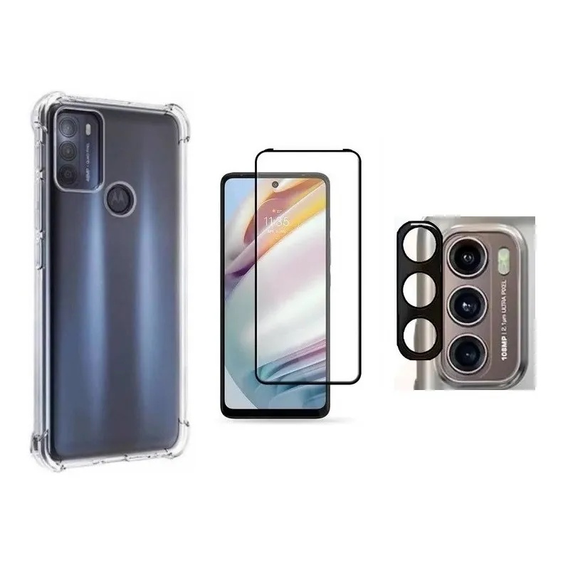 Kit Capa Capinha Anti Impacto Moto G60/G60s + Película Vidro 9D + Pelicula de Camera 3D | Shopee ...