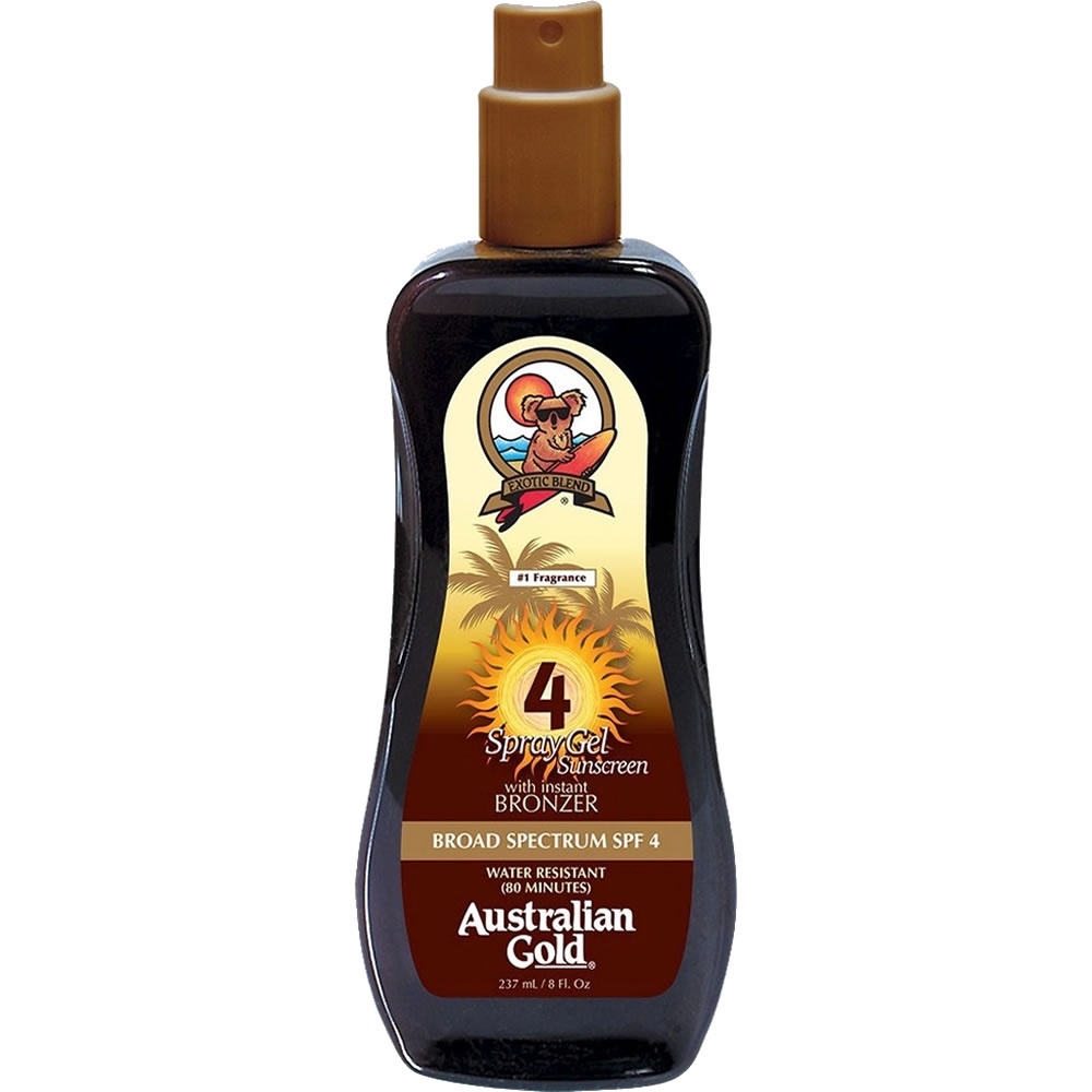 Australian Gold Sunscreen With Instant Bronzer Spf 4 Gel Spray - 237ml ...