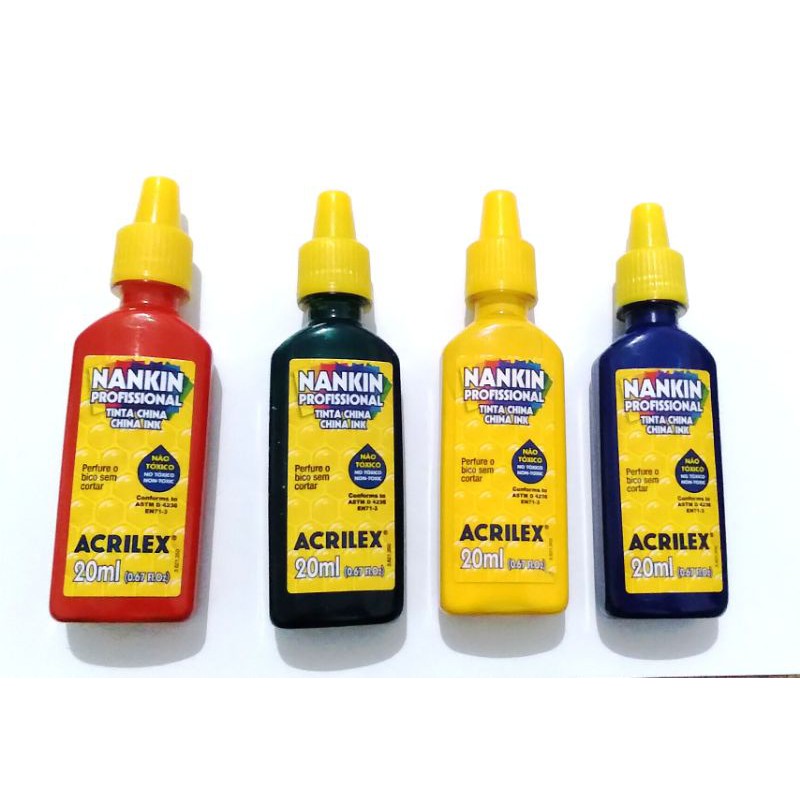 Nankin Acrilex colorido/ Nanquim Colorido /Tinta Nankin | Shopee Brasil