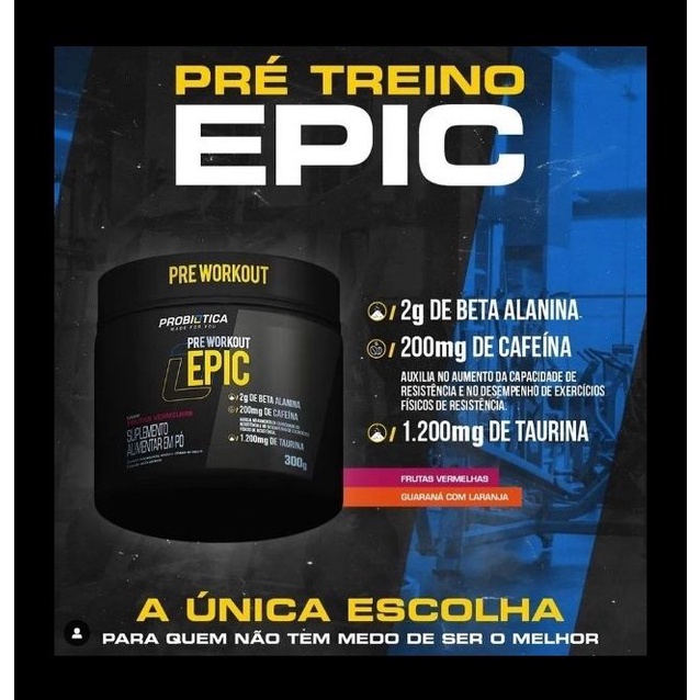 Epic Pre Workout - Probiotica - Sabores (300g) | Shopee Brasil