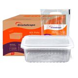 Pote 750ml Retangular c/tampa Cristalcopo c/25 unidades | Shopee Brasil