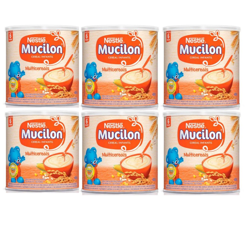 Mucilon Multicereais Nestlé Cereal Infantil 400g - Kit 06 Latas ...