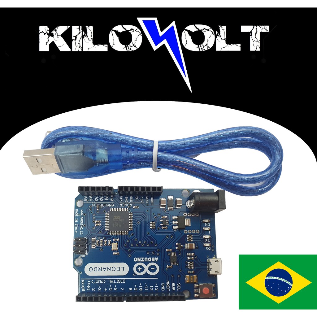 Compativel Arduino Leonardo R3 Rev3 Atmega32u4 + Cabo Usb | Shopee Brasil