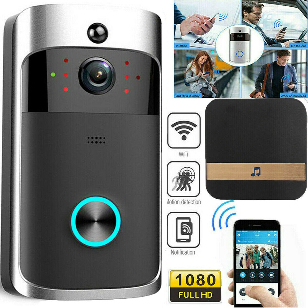 Campainha sem fio Wi-Fi inteligente Campainha da porta do telefone ...