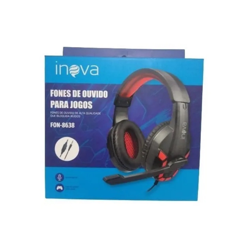 Fone Gamer Inova fon-8638 Gaming- para Jogos PRETO | Shopee Brasil