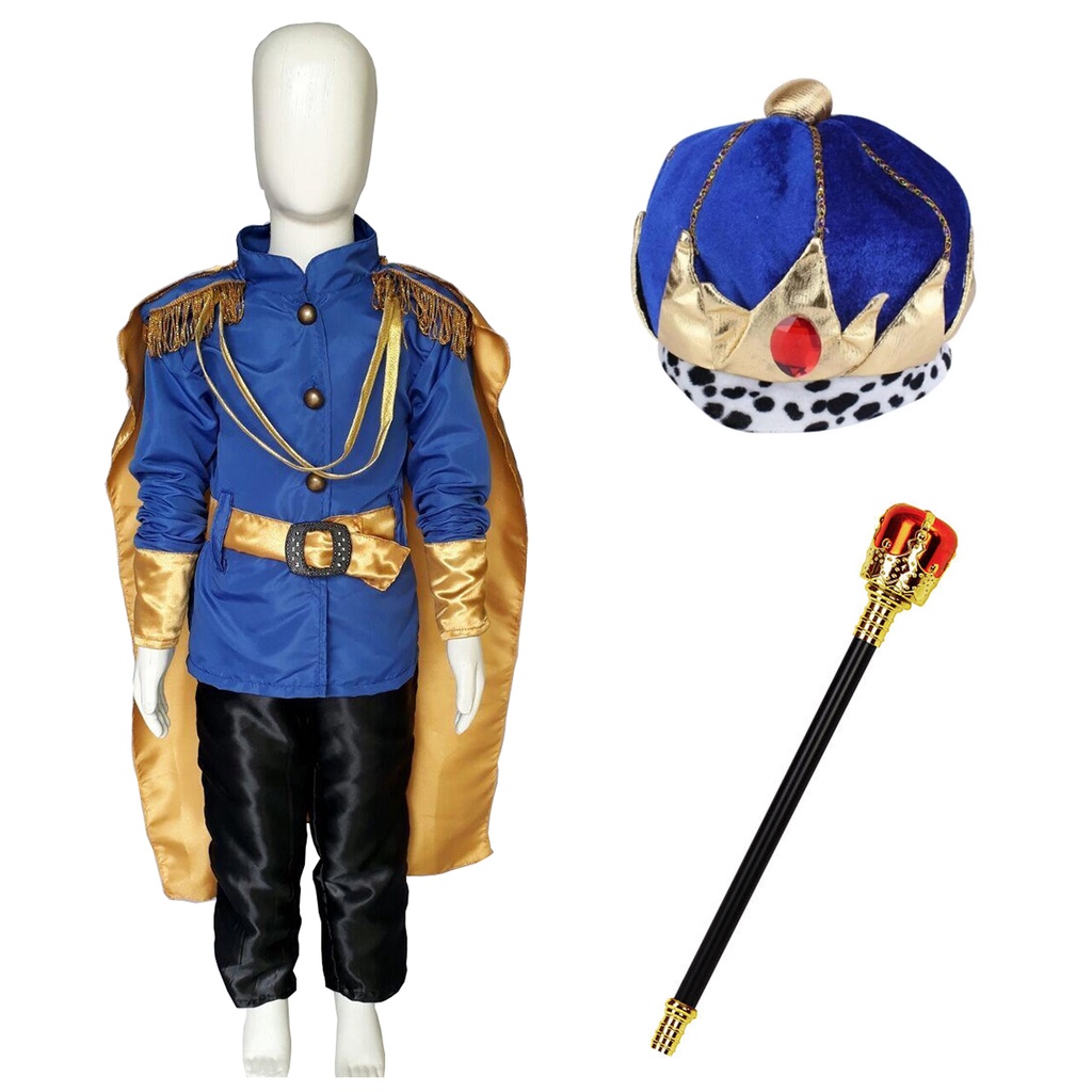 Fantasia Príncipe + Chapéu + Cetro Cajado - Infantil E Adulto - Cosplay ...