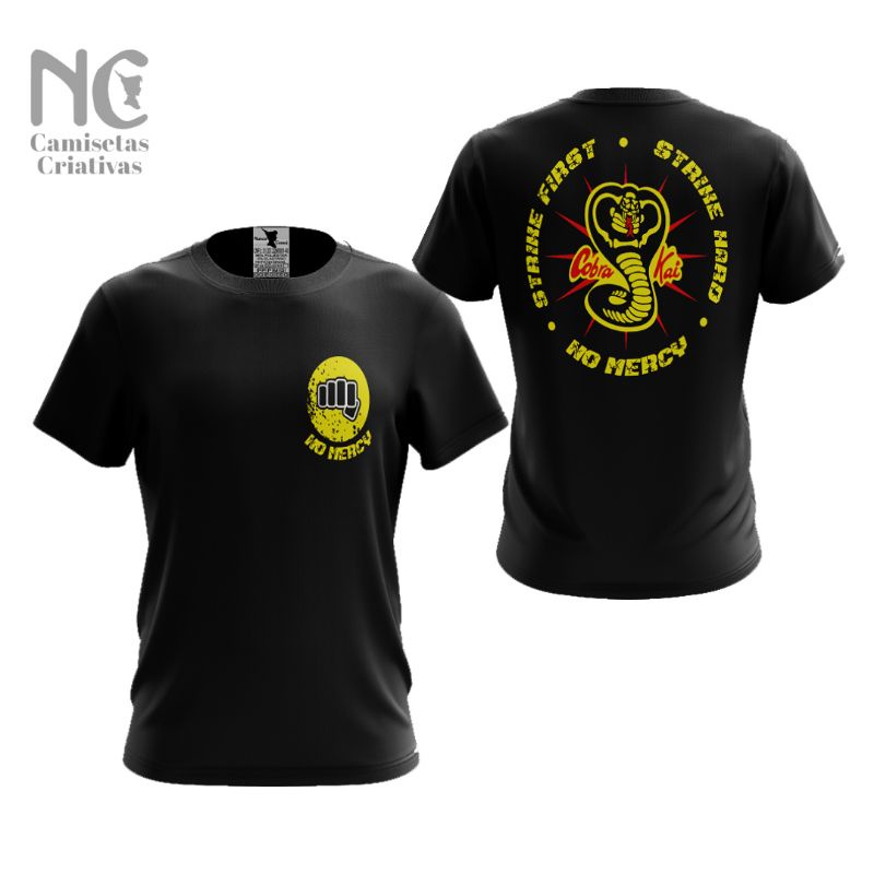 Camiseta cobra kai Strike First No Mercy | Shopee Brasil
