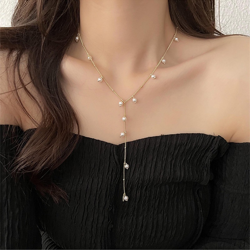 Colar Simples Em Formato De Y Gypsophila | Shopee Brasil