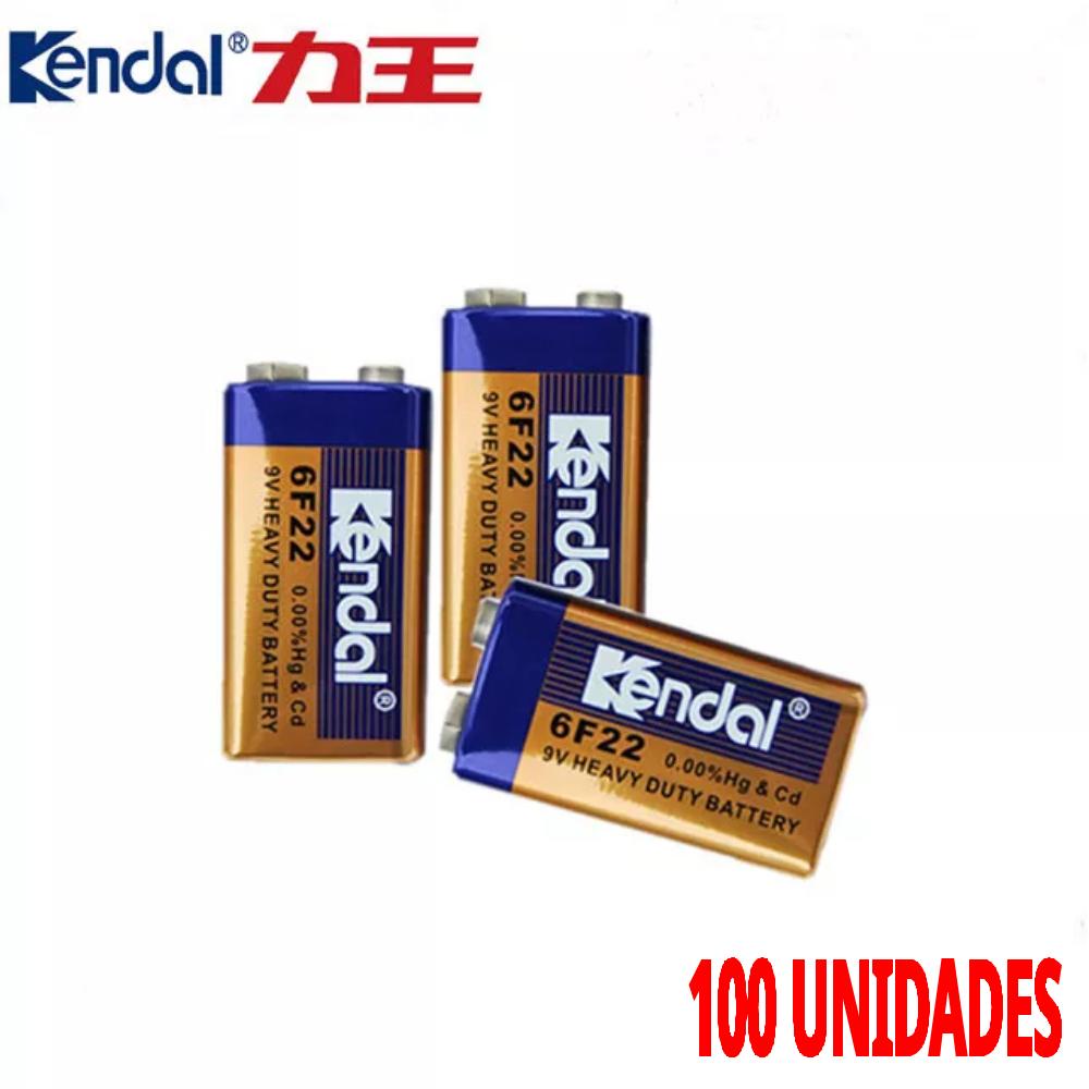 Kit Pilha Bateria 9V Kendal 6F22 Heavy Duty Battery - 100UN ATACADO ...