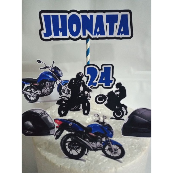 Topo de bolo personalizado tema moto/ Toppers de bolo/ personalizados ...