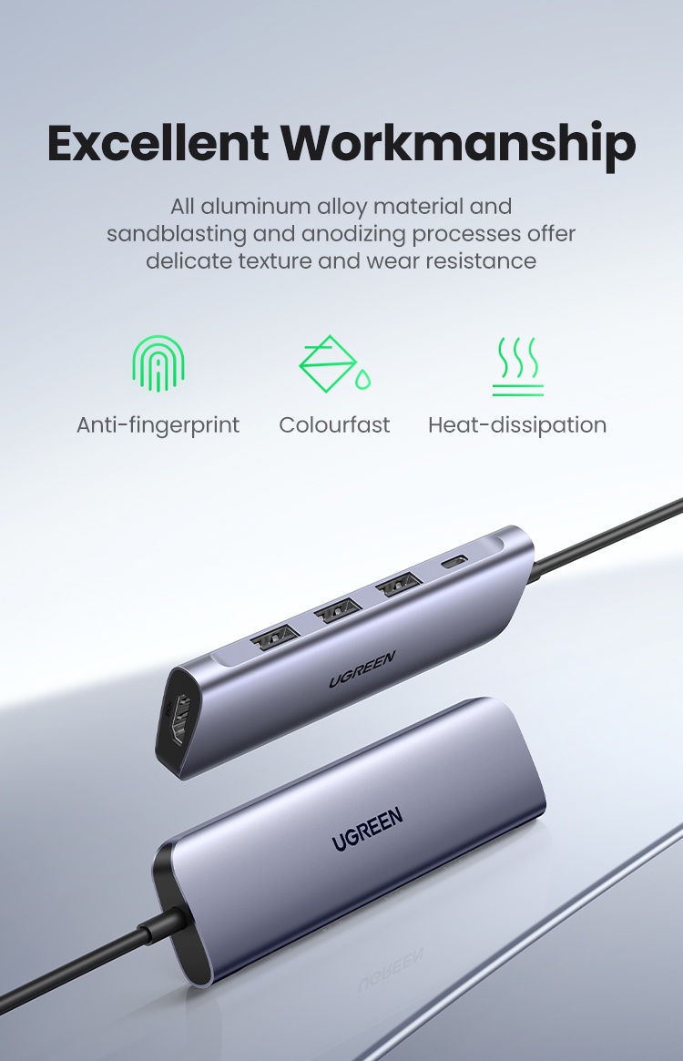 UGREEN USB C HUB Tipo A 4K 30Hz HDMI PD100W 3.0 Adaptador Multifuncional Dock Para MacBook Pro ...