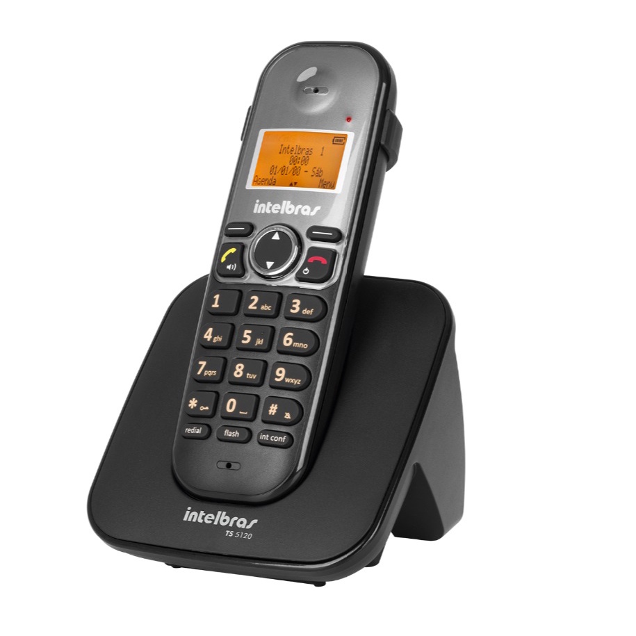 Telefone Sem Fio Preto Intelbras Viva Voz e Identificador de Chamadas ...