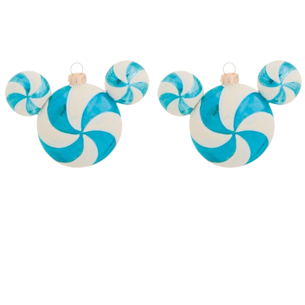 Bola de Natal Mickey Azul e Branca Candy - 8cm - 2 unid | Shopee Brasil