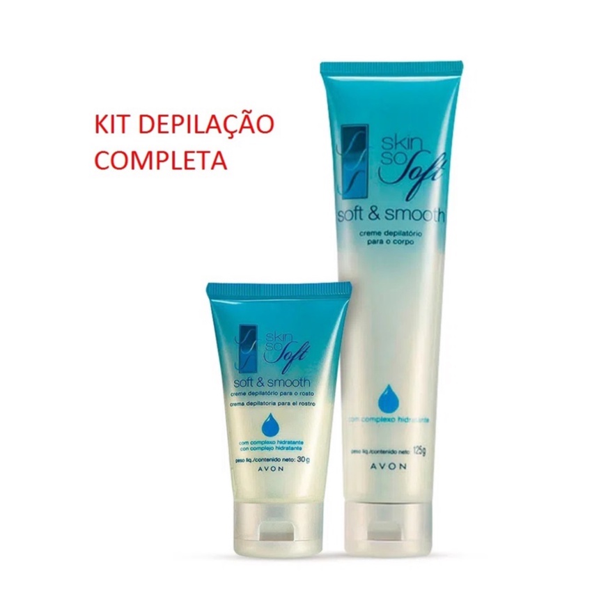 Kit creme depilatorio Avon Skin So Soft rosto + corpo | Shopee Brasil