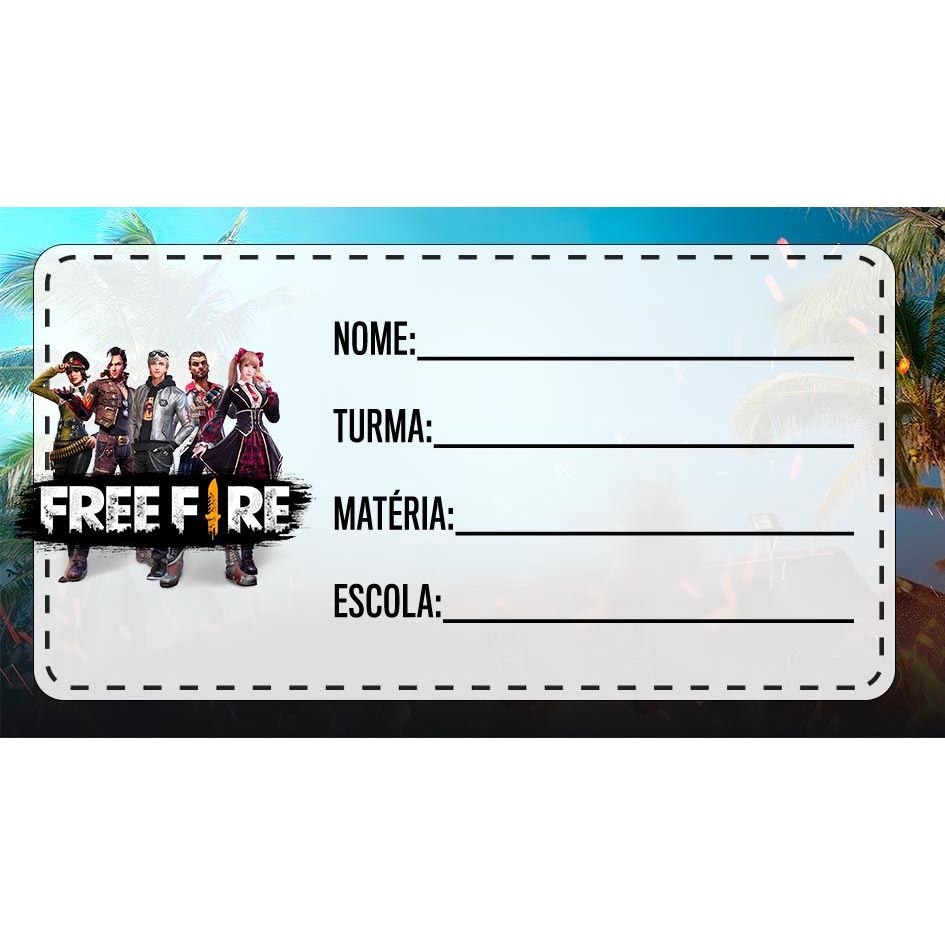Adesivo Etiqueta Escolar Freefire Kit com 40 unidades | Shopee Brasil