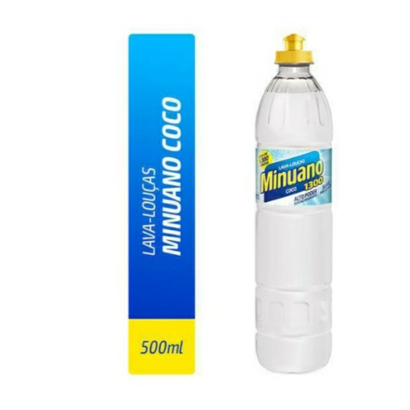 10 Detergente Liquido Minuano coco 500ml | Shopee Brasil