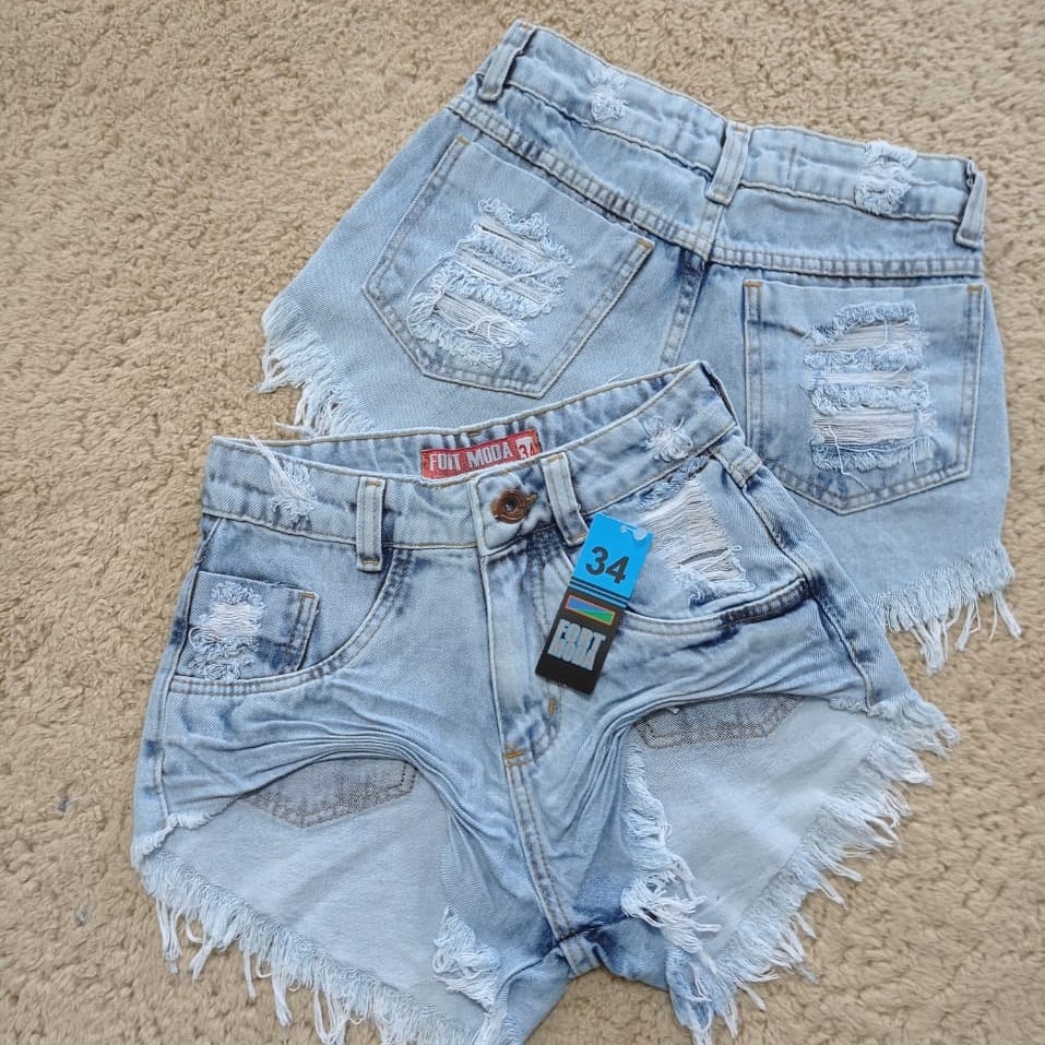 short jeans hort pant estilo destroied | Shopee Brasil