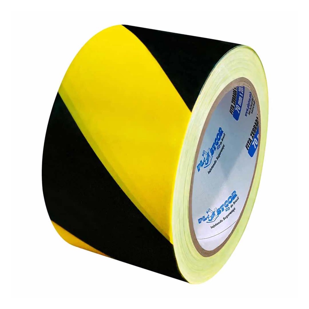 FITA ZEBRADA SINALIZAÇÃO 150M AMARELA E PRETA PLASTCOR | Shopee Brasil