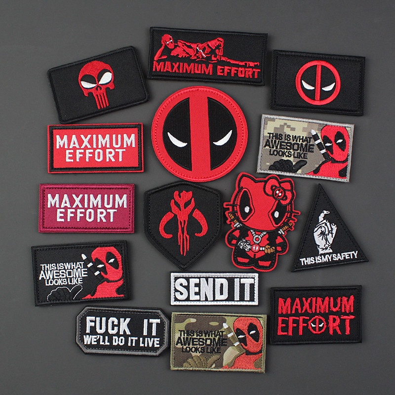 Deadpool Badge Armlet Do Exército Fan Tático Morale Backpack patches Para Remendo De Roupa ...