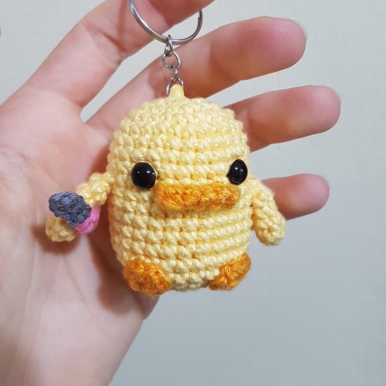 Chaveiro Pato com Faca "Psicopato" amigurumi / Meme Cute But Psycho ...