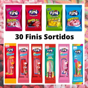Kit com 30 mini finis sortidos pacotinhos com 15 e 17 gr | Shopee Brasil