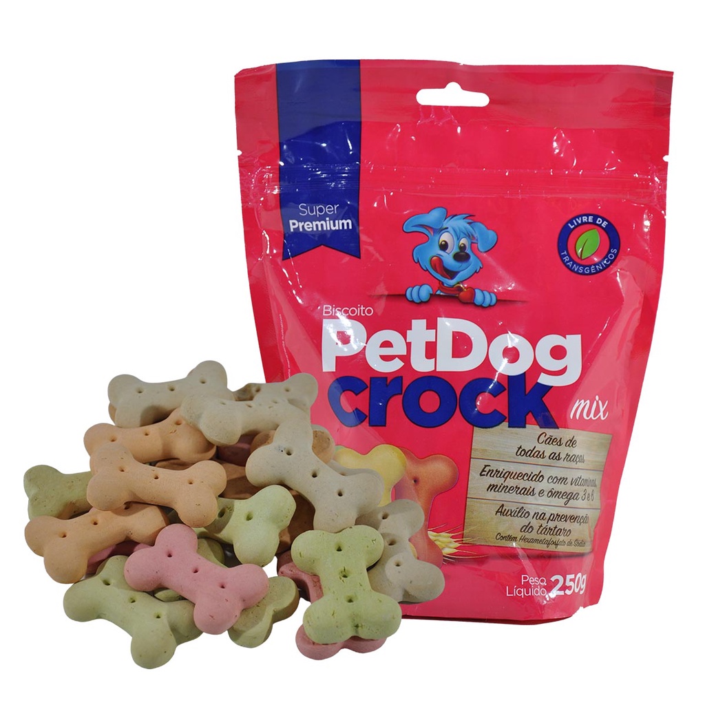 Biscoito petisco pet dog crock mix - 250g | Shopee Brasil