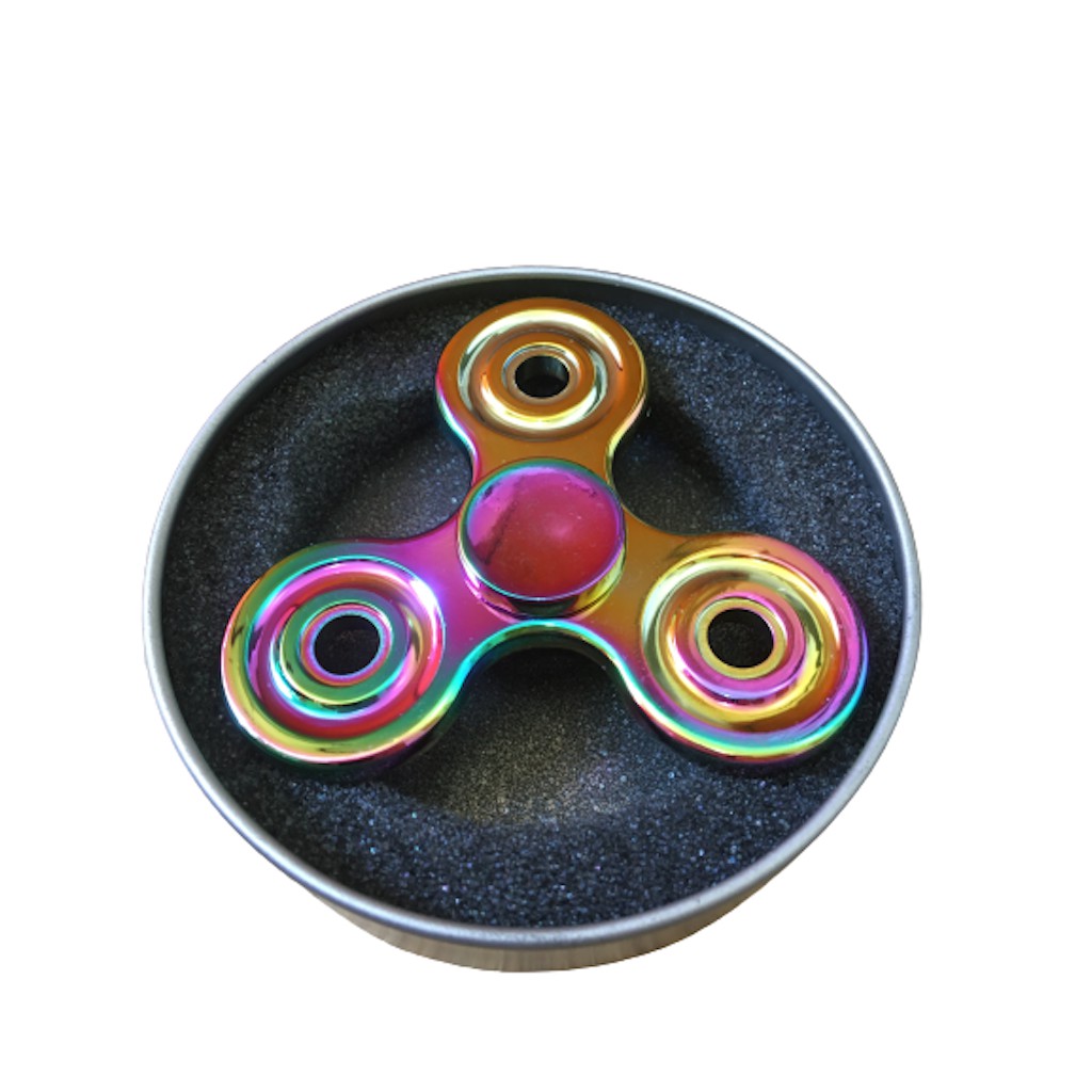 Fidget Hand Spinner Metal Rainbow Multicolorido Raro 3 Pontas | Shopee ...
