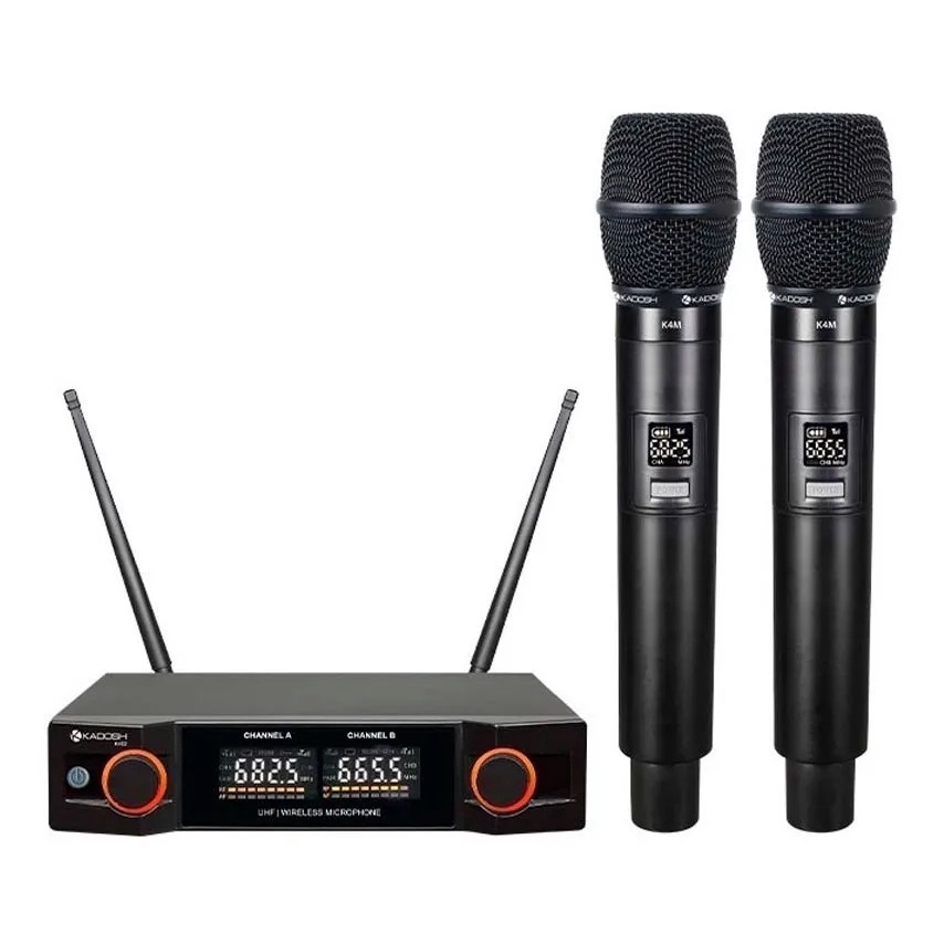 Microfone Sem Fio Profissional Duplo Multifrequencia Kadosh k402 k 402 k-402 Anatel Original ...
