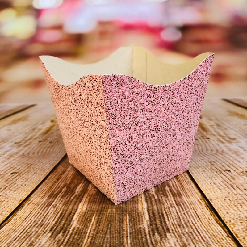 10 Cachepo Festa Imitação Glitter Rosa 9X9X7Cm Vazo Decoração 2.66 ( Nc ...