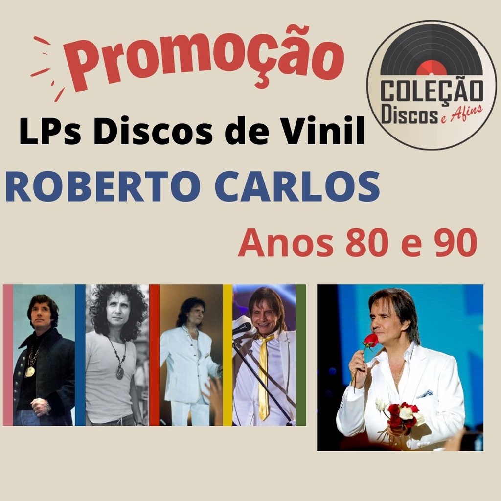 PROMOÇÃO: LPs Disco Vinil Roberto Carlos Anos 80 e 90 | Shopee Brasil