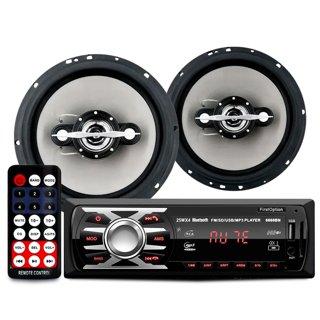 Par De Auto Falantes 6 Polegadas 140w + Radio Bluetooth Usb | Shopee Brasil